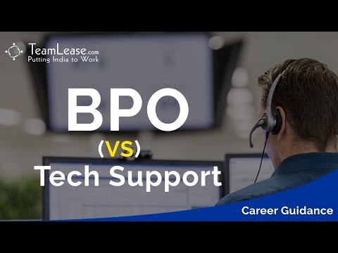 Difference between Bpo and Tech Support Jobs | Teamlease Career Guidance video