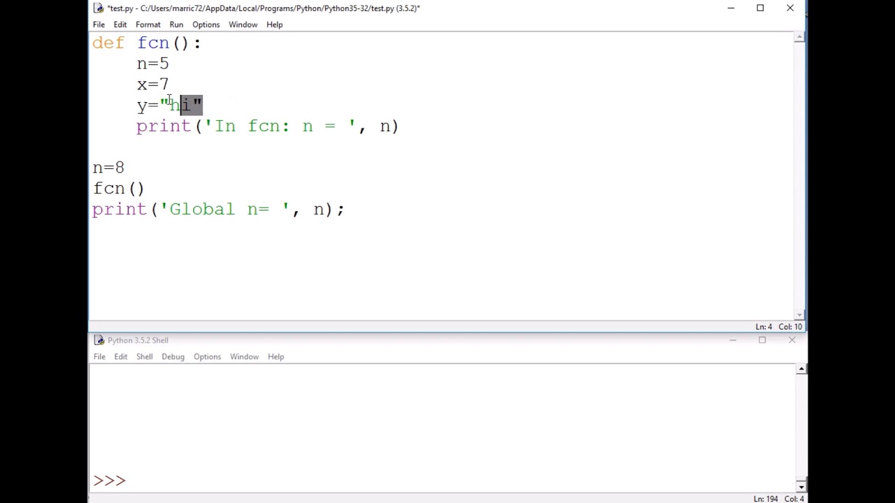 local vs. global variables in python