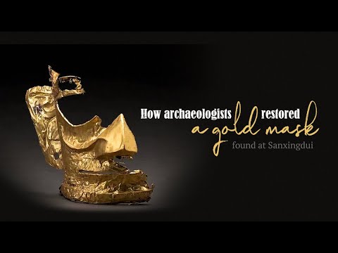 How archaeologists restored a gold mask found at Sanxingdui