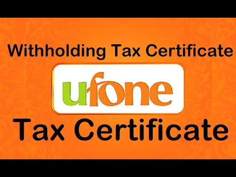 Ufone Tax Certificate | Ufone Withholding Tax Certificate | Ufone Withholding Tax Certificate by Web
