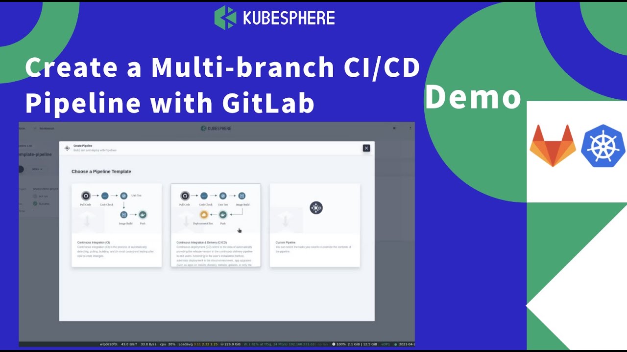 Create a Multi-branch CI/CD Pipeline on Kubernetes with GitLab and KubeSphere