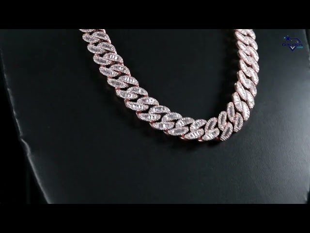 Lab Diamond Chain - Adorable 14 Kt White Gold Lab Grown Studded Diamond ...