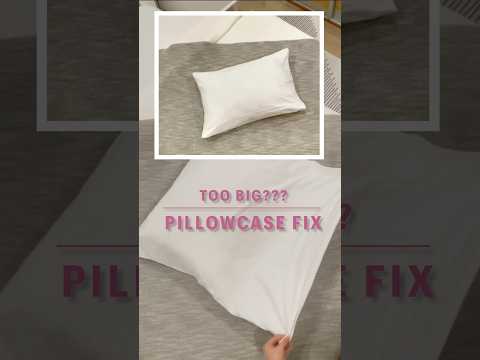 How to fit large pillow cover to small pillow?! 😉 Easy pillowcase fix #pillow #foldinghacks