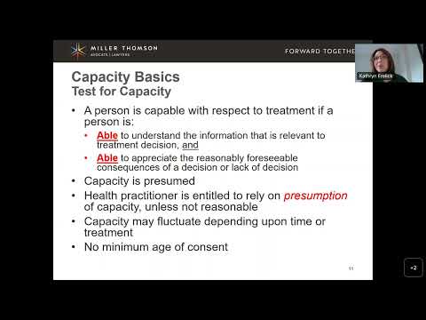 BACK TO BASICS Consent and Capacity