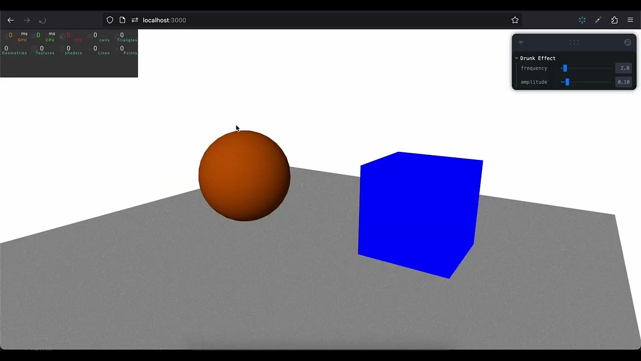 Post processing in react three fiber with nextjs