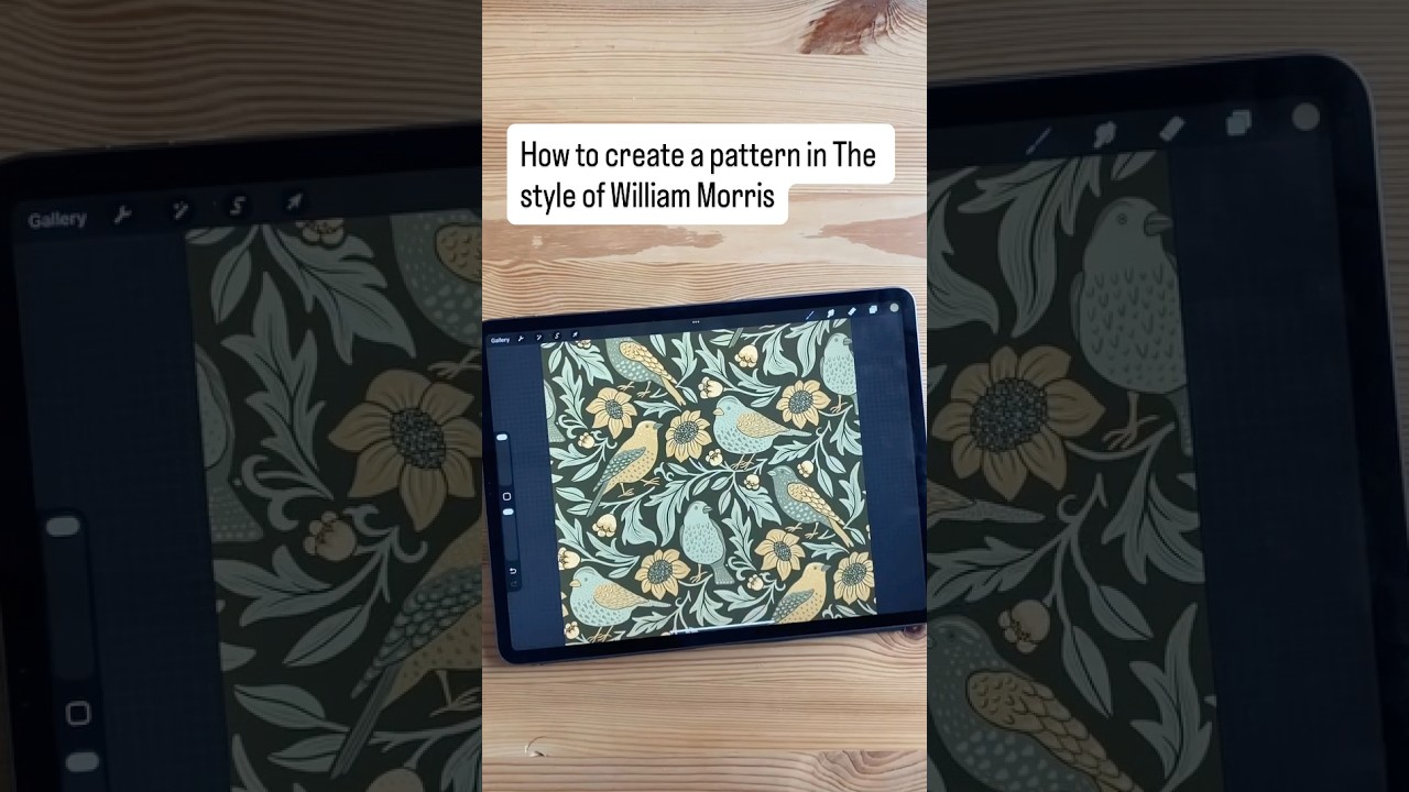 How to create a William Morris style repeating pattern in Procreate #surfacepatterndesign #procreate