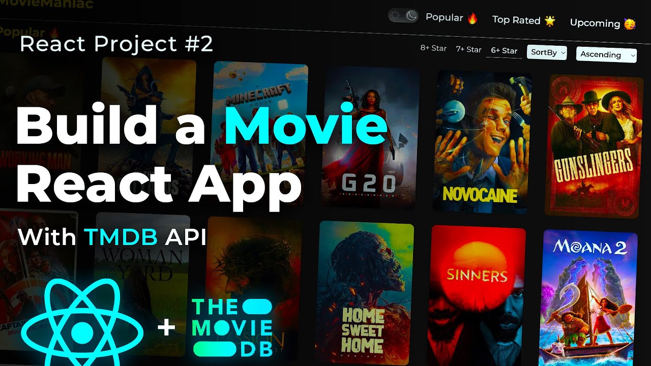 React JS Tutorial - Build Movie React App with API, Filter, Sort & Dark Mode