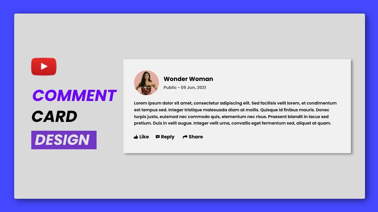 Comment Card Design | HTML, CSS And Bootstrap