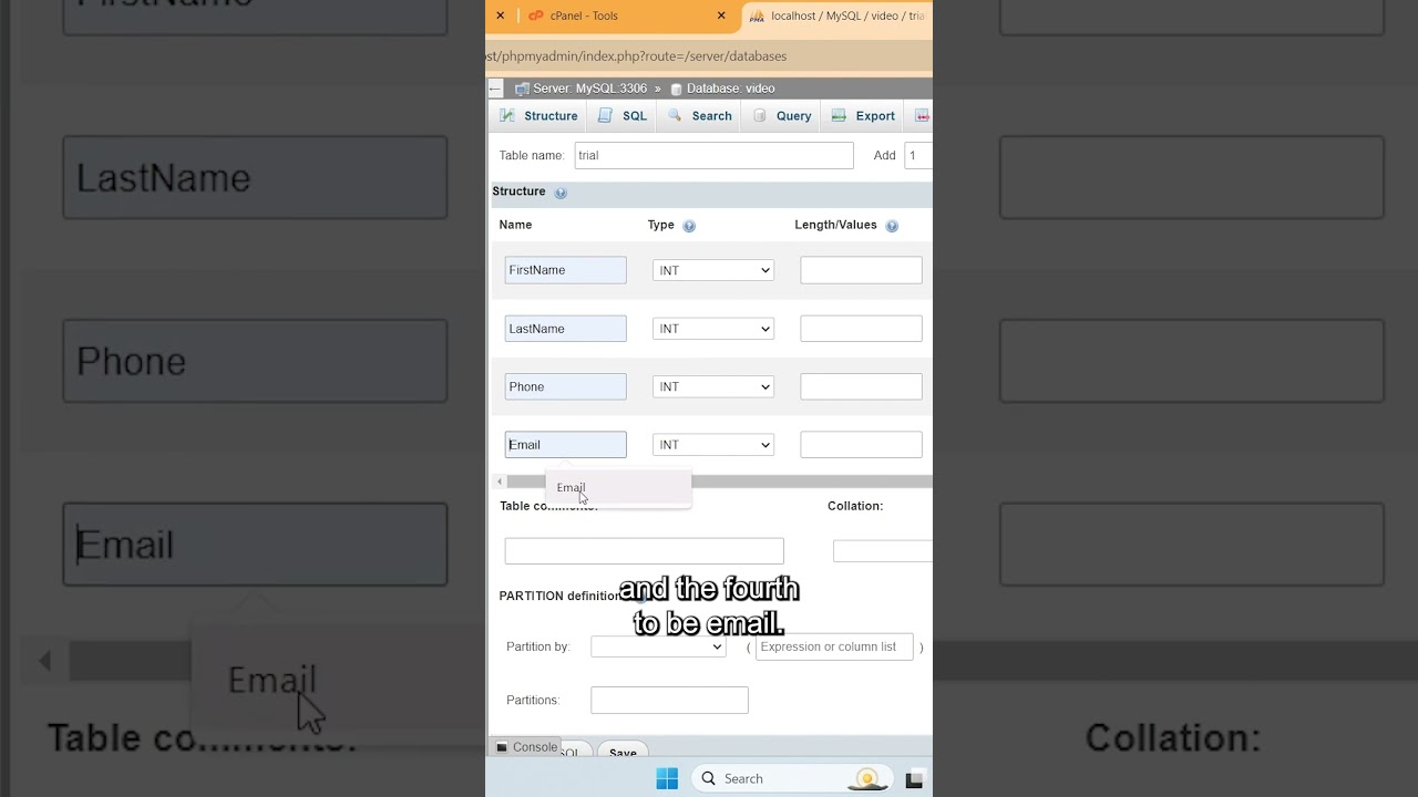 Secret to Creating Database Table Columns in phpMyAdmin on Localhost | Database & SQL Tutorial