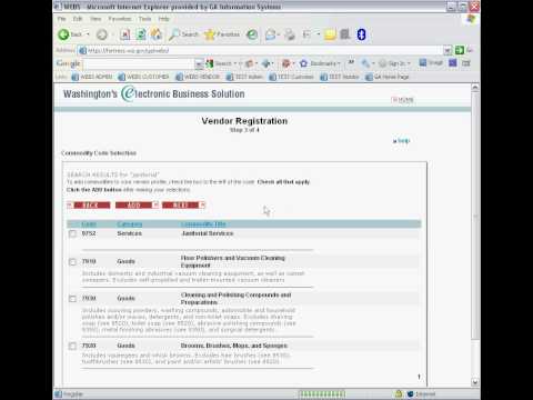 WEBS Vendor Registration - Step 3