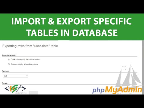 How to Export and Import Specific Tables in MySQL Database in PhpMyAdmin