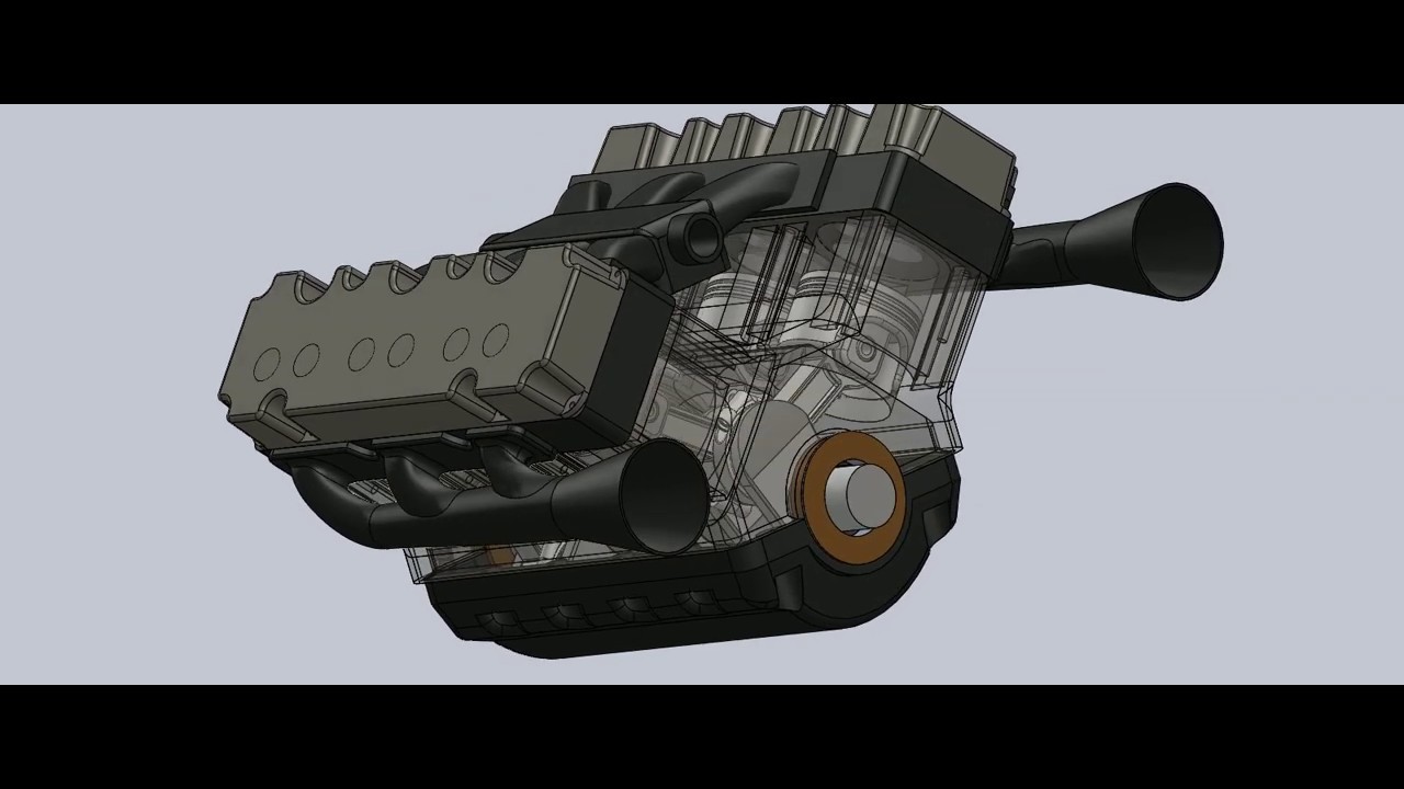 V6 Engine Working Animation Solidworks