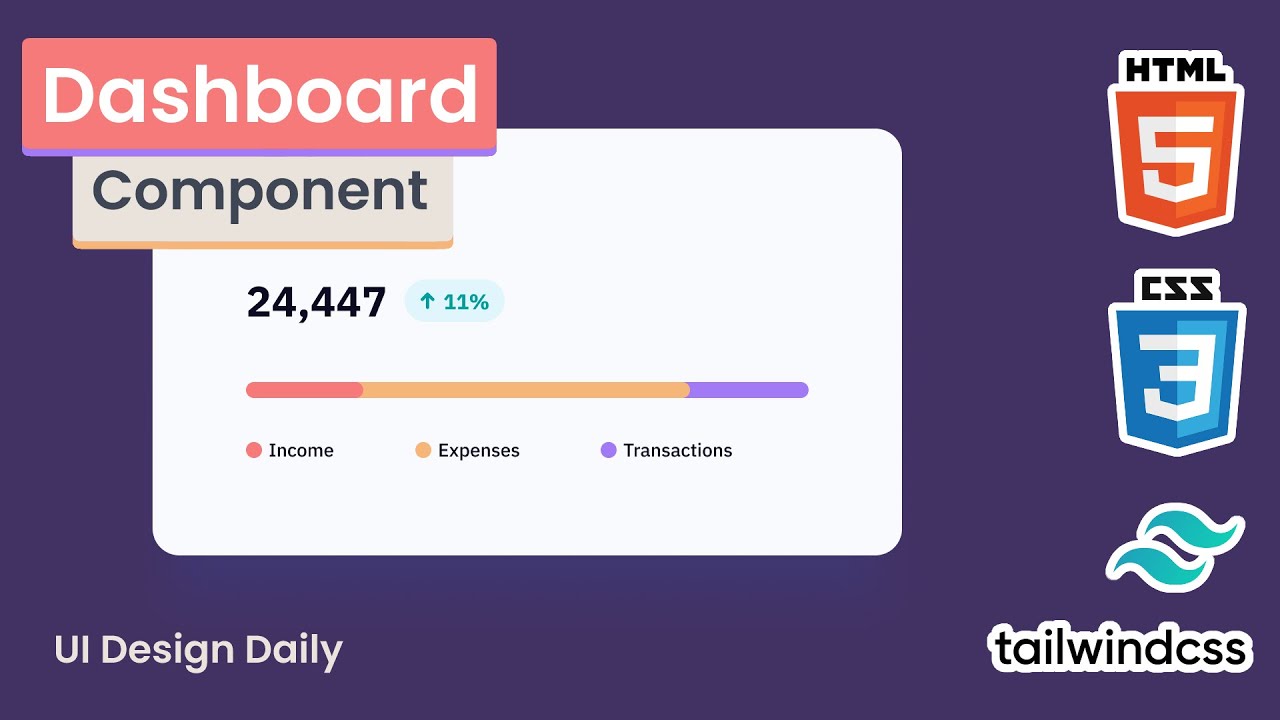 Design to Code | Dashboard Component | Tailwindcss