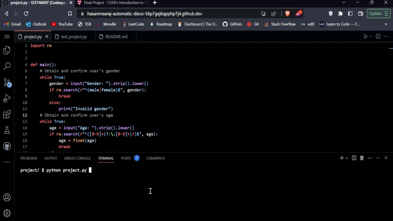 CS50 python final project - Calories counter