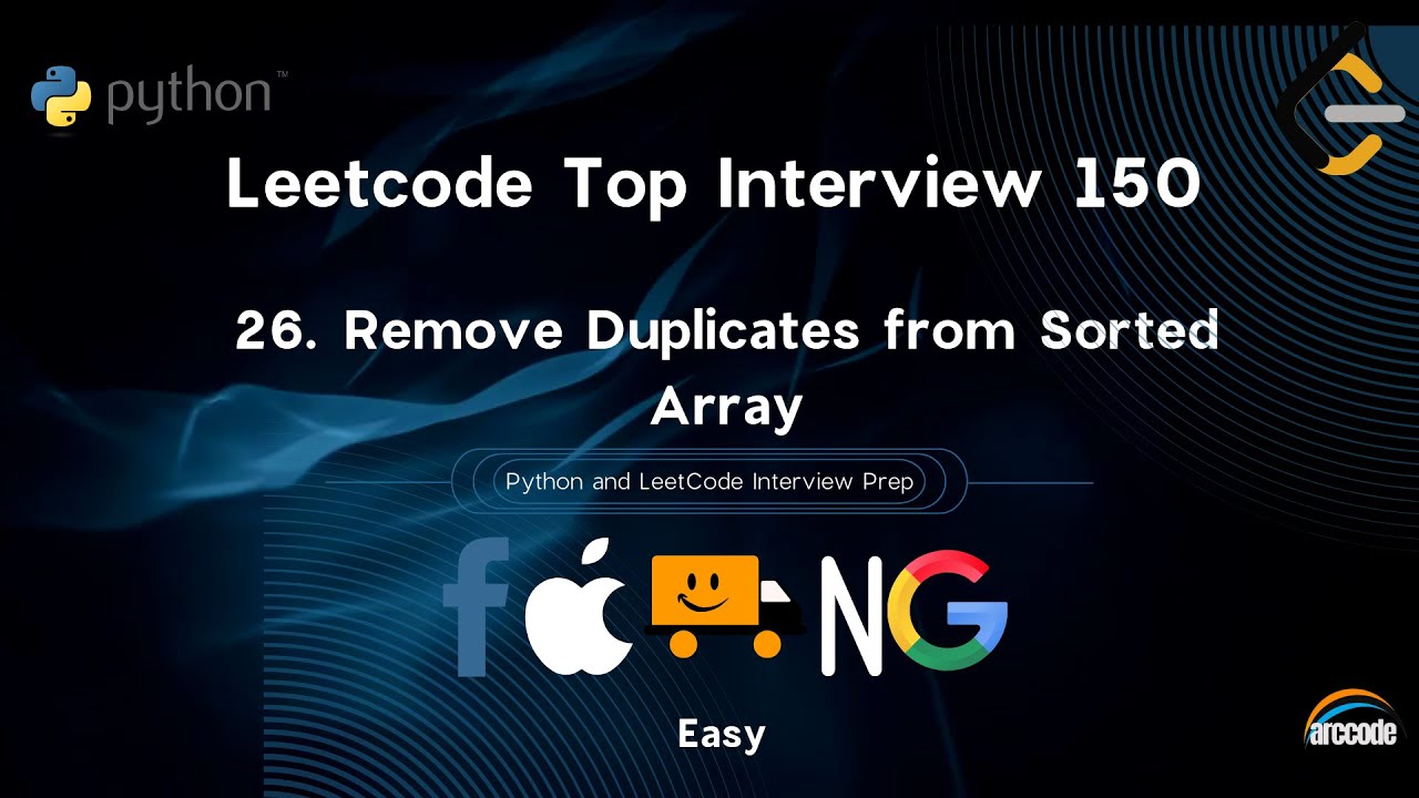 Remove Duplicates from Sorted Array | FAANG Interview Prep | LeetCode 26 Solution in Python