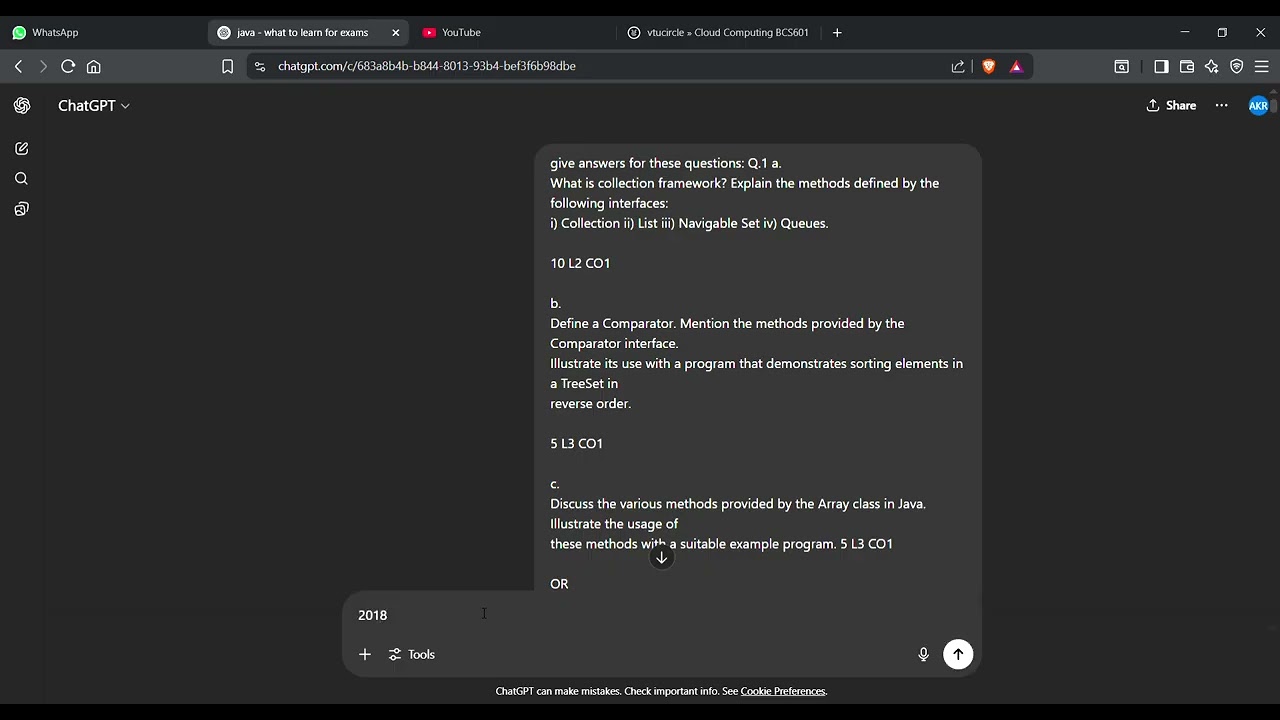ADVANCED JAVA VTU Model question paper solutions