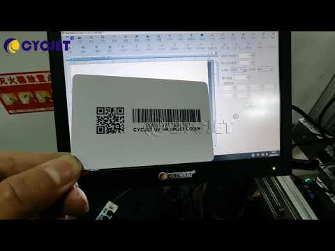 How to Print QR Barcode on PVC Card by CYCJET ALT500UV Piezo High Resolution UV Inkjet Coder Printer