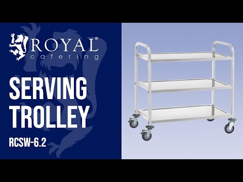 Serving Trolley - Stainless Steel - 3 Troughs - Up to 150 kg - 2 Brakes ...