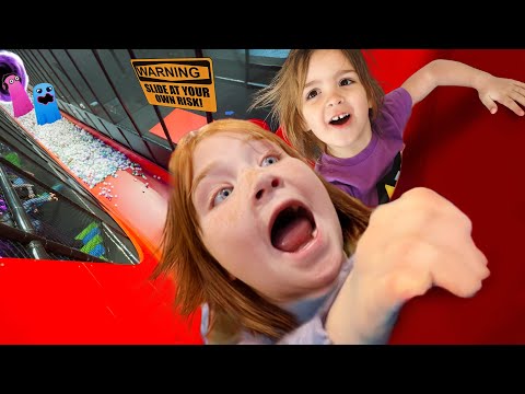 REALLY BiG SLiDE with Adley & Navey!! Friends Day visiting Rainbow Ghosts & pirate island portal