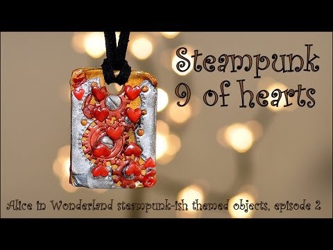Steampunk-ish Alice In Wonderland: Pack of cards - charm [TUTORIAL]
