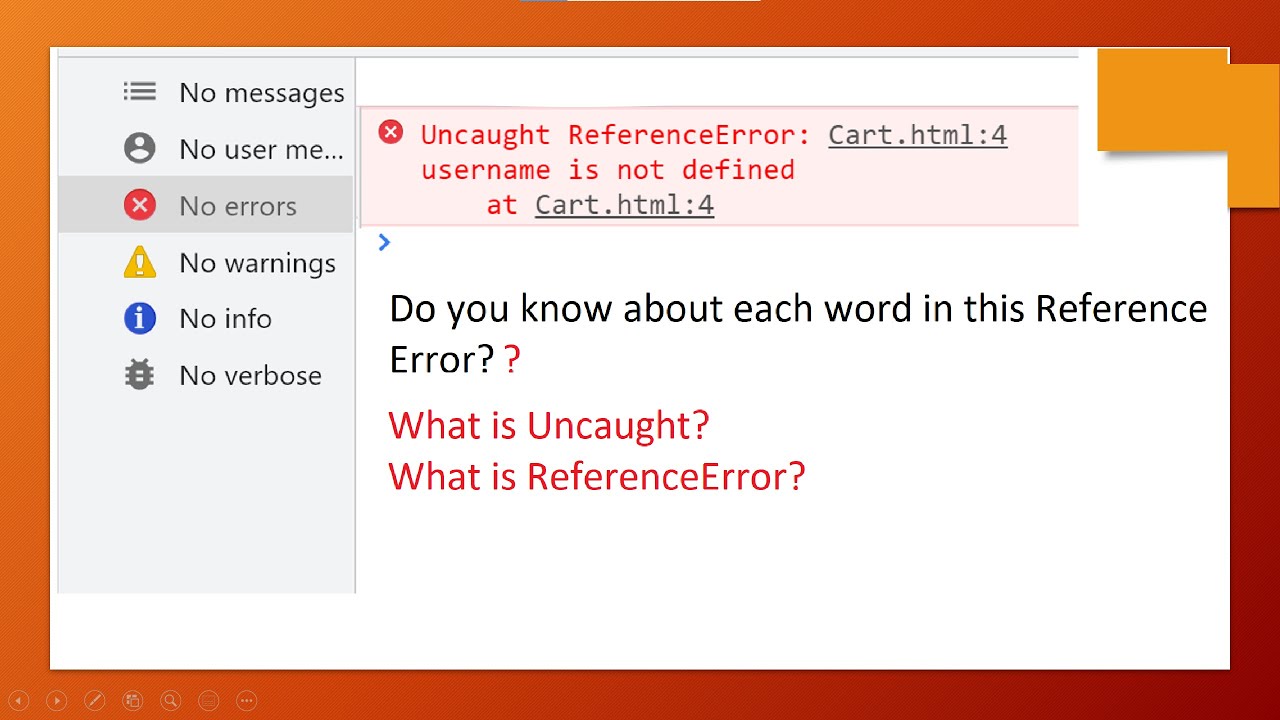 ReferenceError in JavaScript | What is referenceerror in javascript