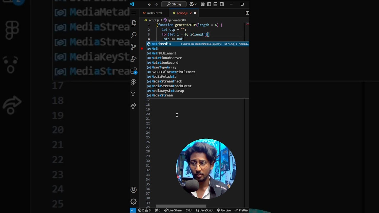 JavaScript Interview Questions | day 19 |  OTP Generate in JavaScript | #javascript #html  #css