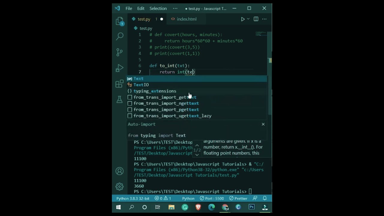 #shorts #Programming #python convert a string into int & int into str  by using a function in python