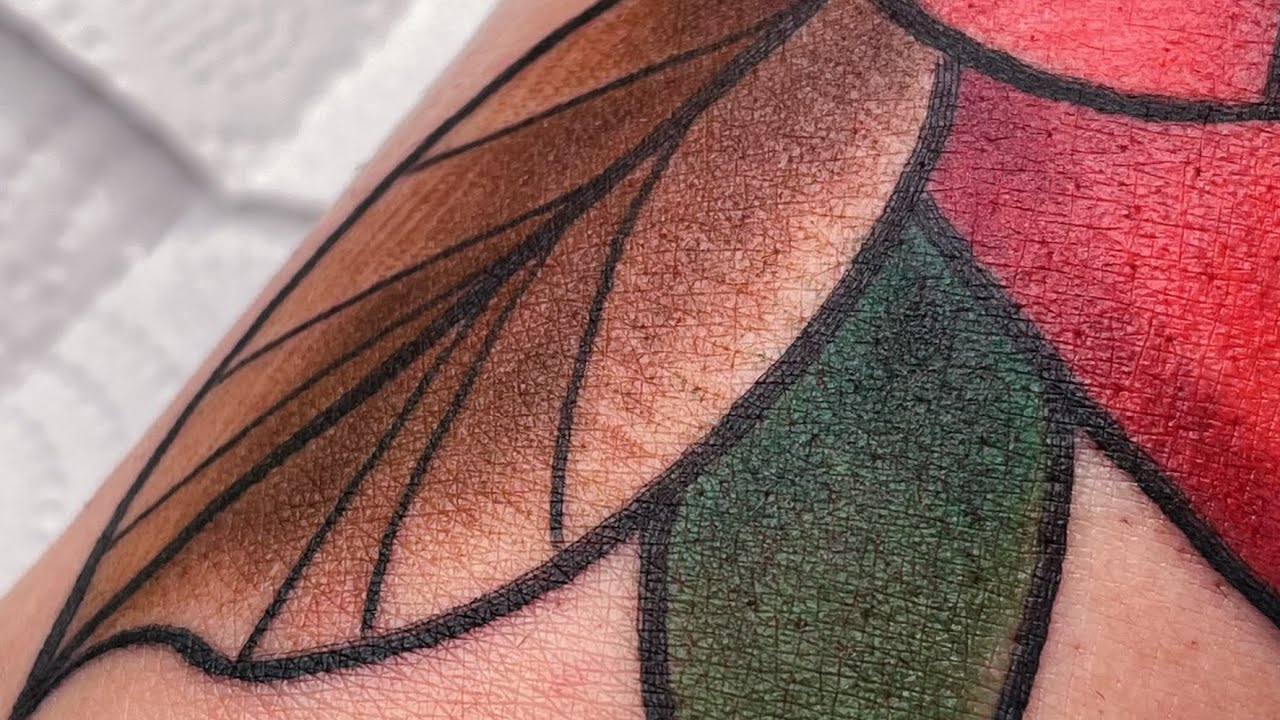 Neo-Trad Rose Tattoo Time Lapse