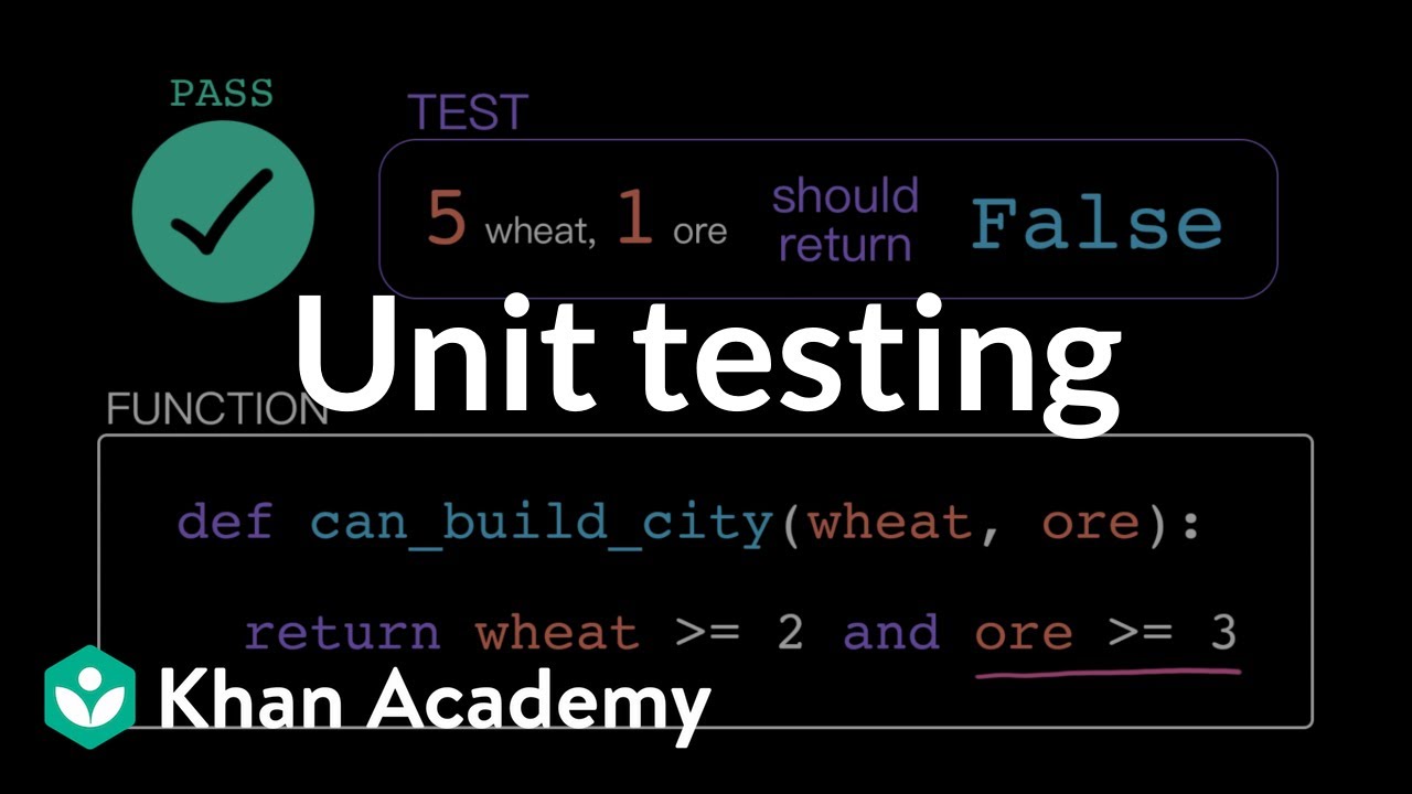 Unit testing | Intro to CS - Python | Khan Academy