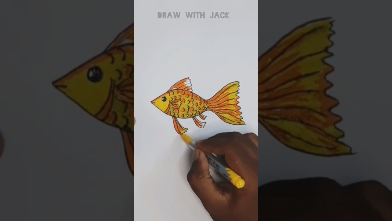 Easy fish drawing # goldfish-drawing #goldfish-video #goldfish