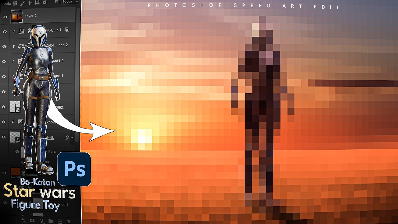 Photoshop Magic: Turning a Bo-Katan Figure into Stunning Wallpaper! -MA