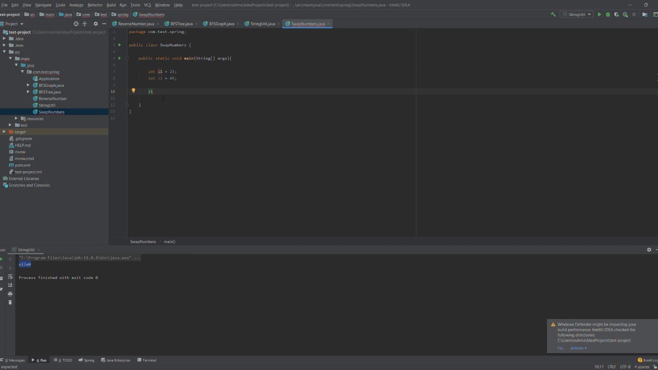 Java Program to swap two numbers without using the third variable