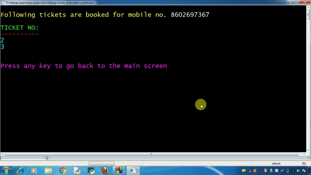 Railway Reservation System in C language with complete source code