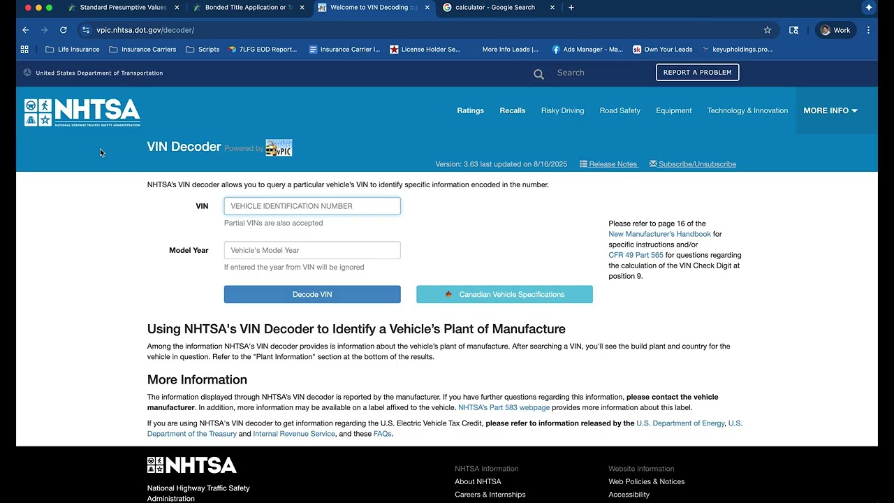How to Use the Texas SPV Calculator & NHTSA VIN Decoder | Check Vehicle Value