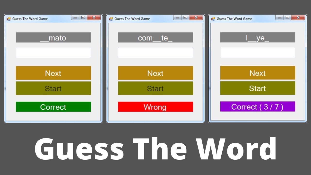 VB.Net Guess The Word Game Source Code