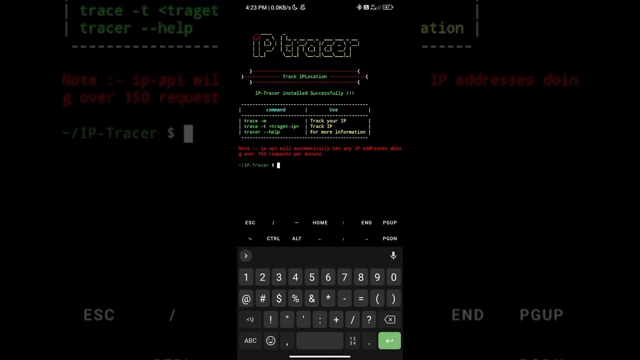 how to ip trace tool ip information gathering tool in Malayalam #termuxapp #viralvideo part 1