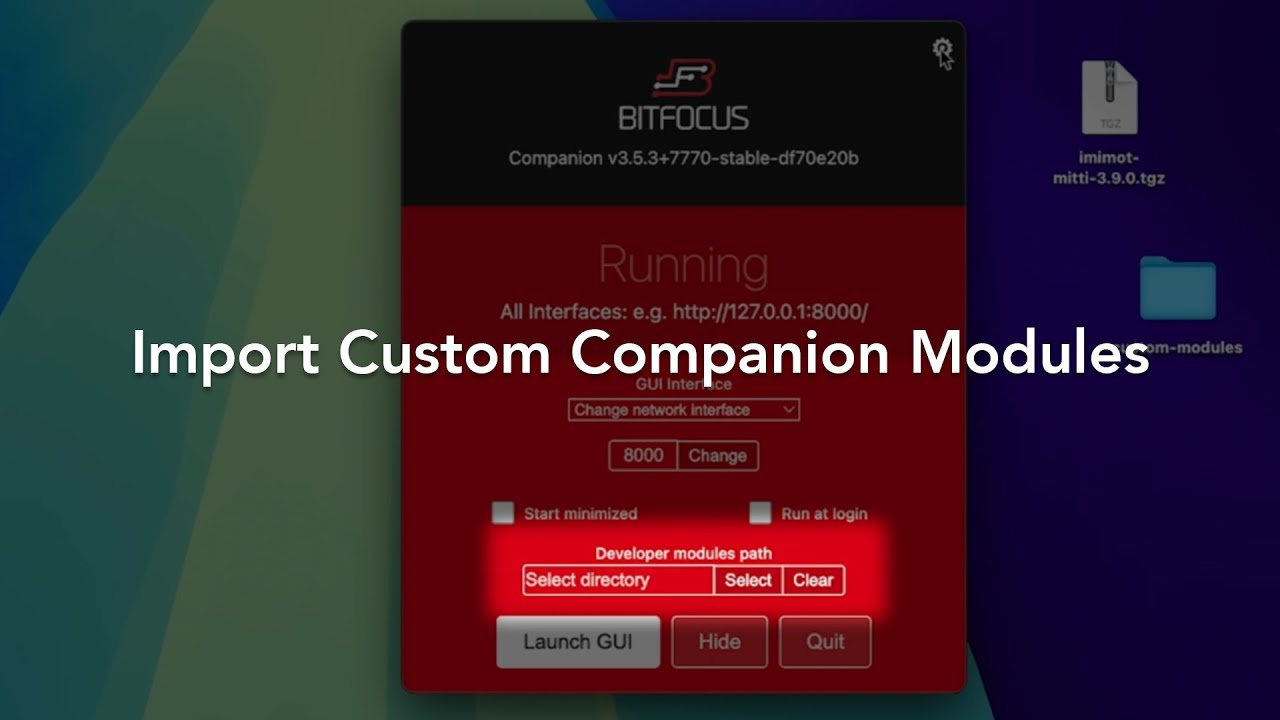 Bitfocus Companion Tutorial: Import Custom Modules