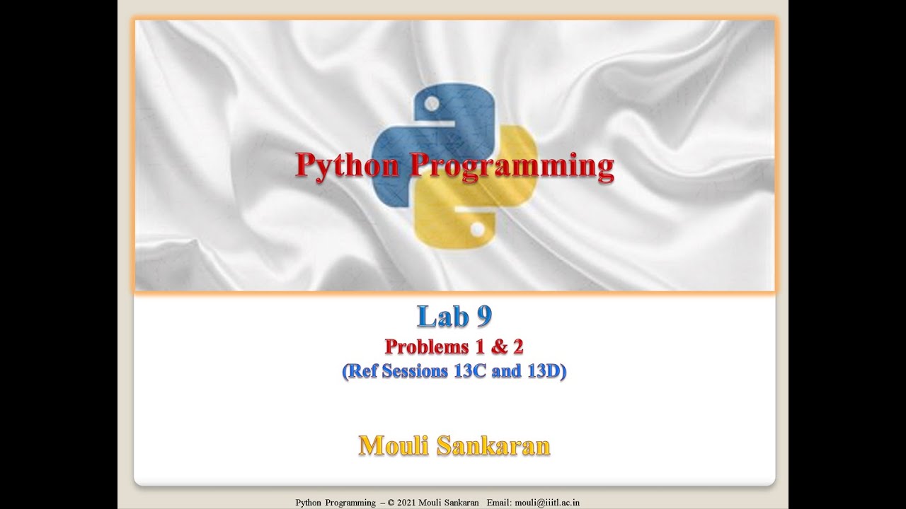 Lab 9 - Problems from Sessions 13C and 13D