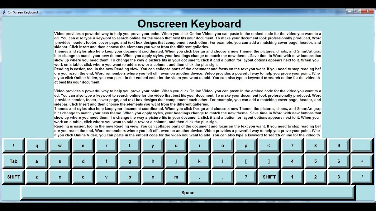 How to Create a GUI Onscreen Keyboard in Python - Tutorial