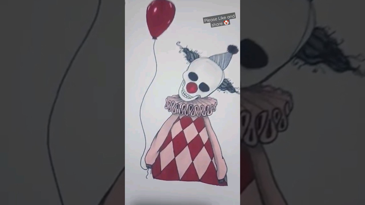 clown drawing inspired by this audio 🤡💀 #smallbusiness #art #diy #smallbusinessowner #clown
