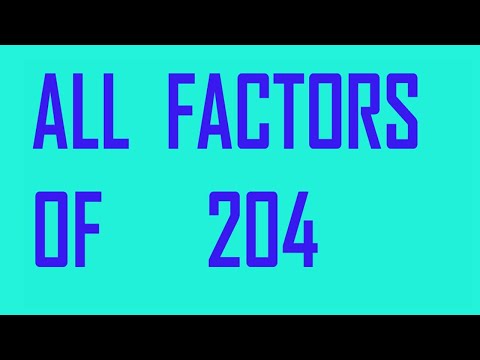 All the factors of 204 By prime factorization method
