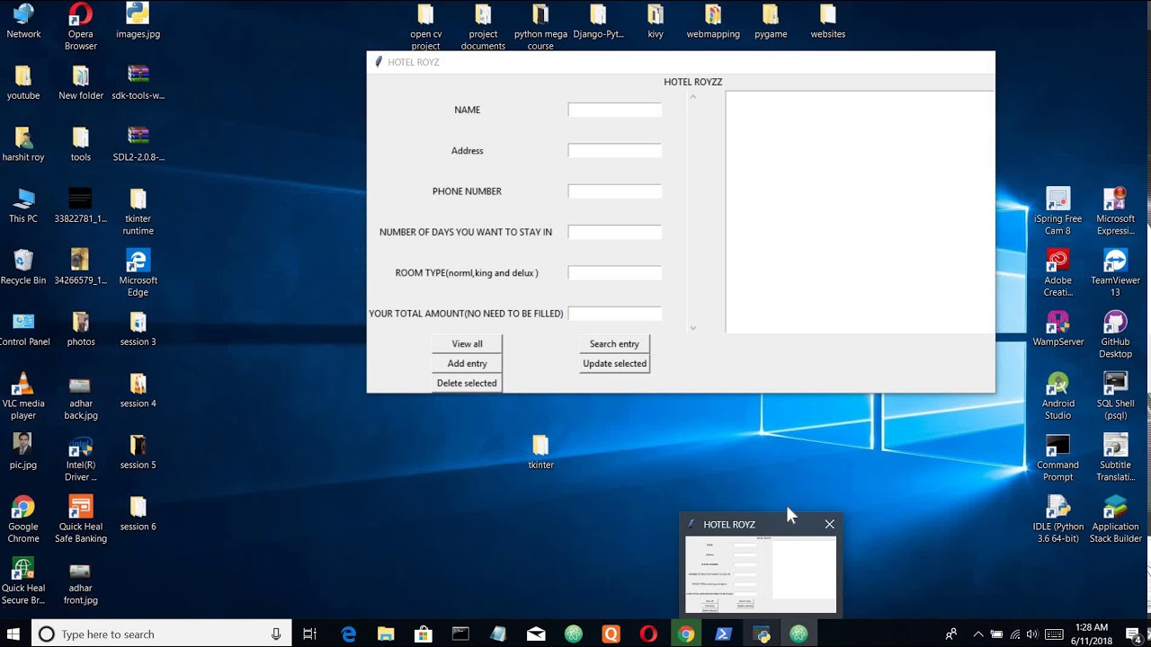 python tkinter video tutorial video 4: sqlite3 backend