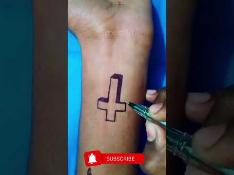 Cross Tattoo || Tattoo ideas with meaning 🔥🔥 #shorts #surjeet_art #viral #viralshorts