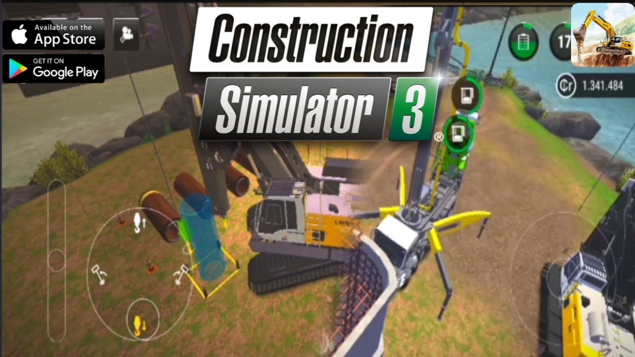 Construction simulation 3!! Bridge to neustein: Bridge pillar construction | TRG Game