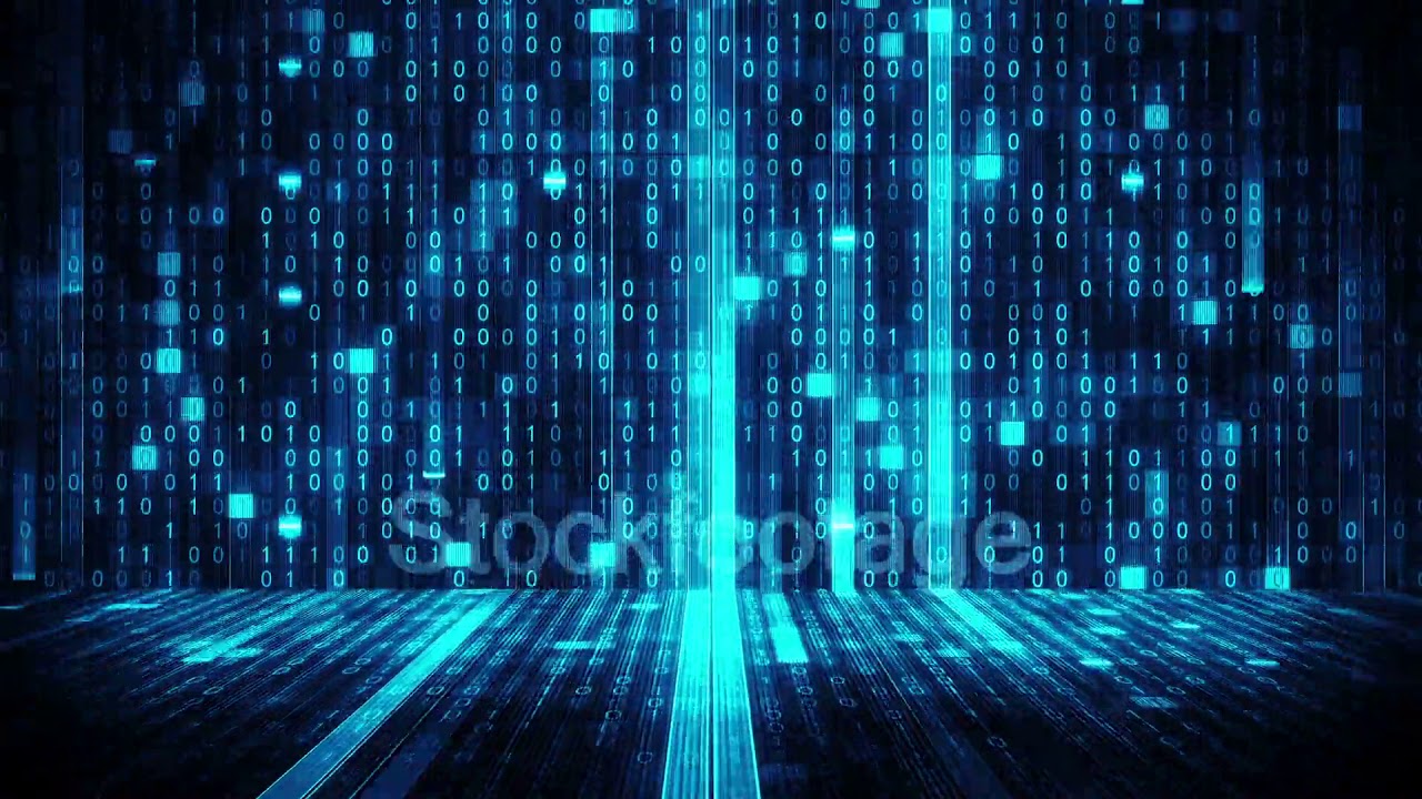 Data stream. Big data fall. Binary code drop. 4K