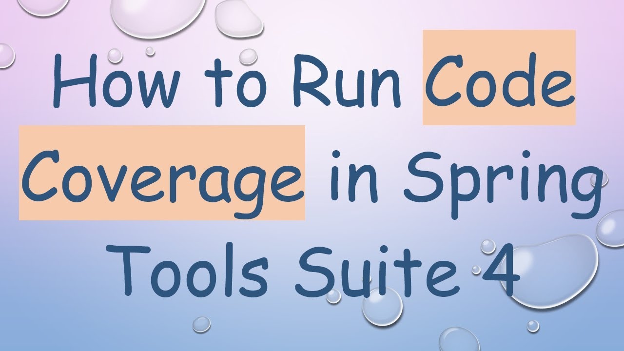 How to Run Code Coverage in Spring Tools Suite 4