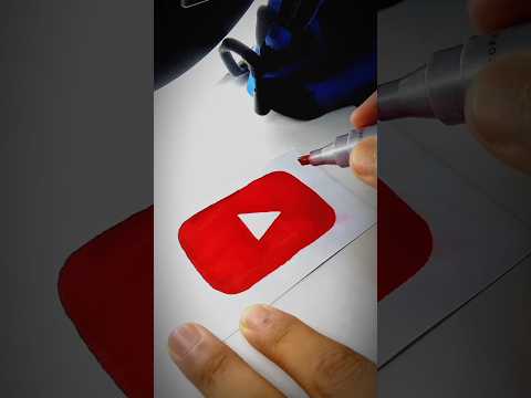 YouTube logo ▶️ #art #shorts #10mviews