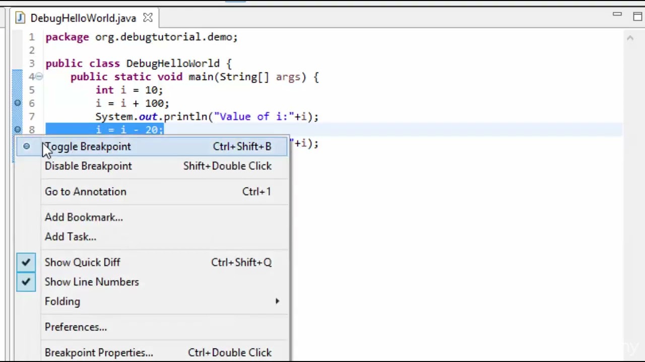 How to debug Java in Eclipse | How to place breakpoints and run a program in debug mode