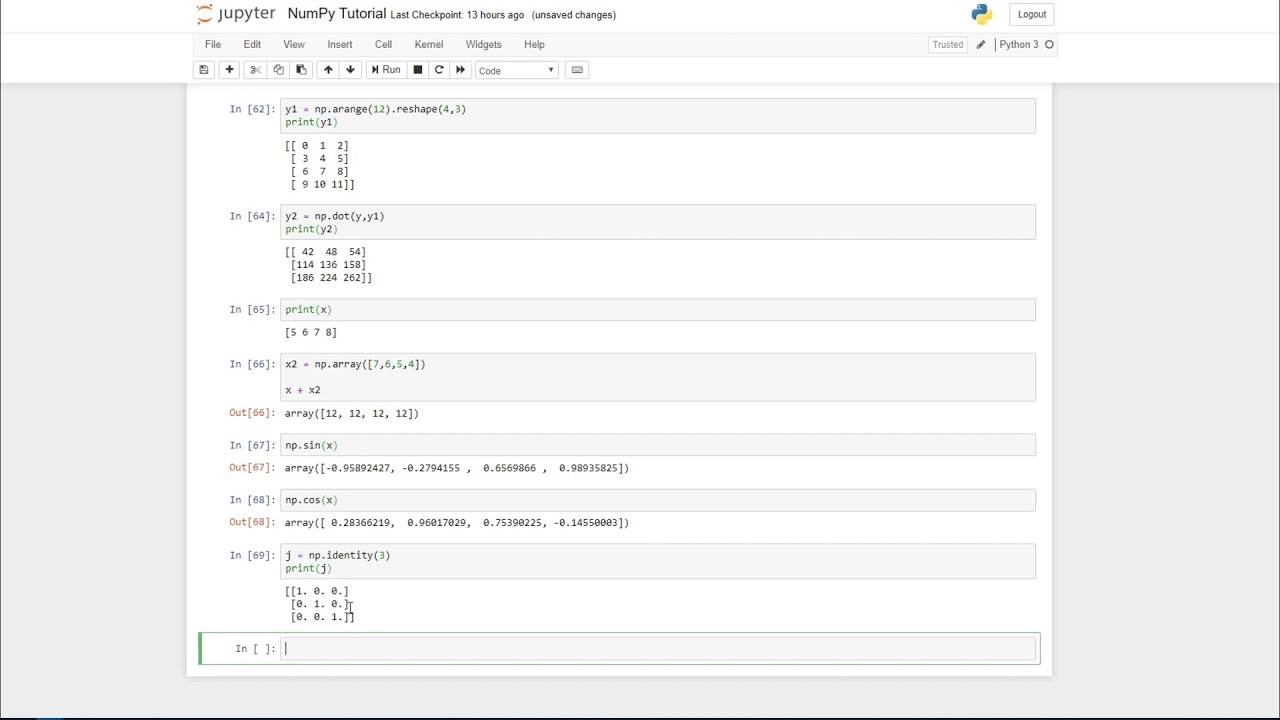 Mathematical problems using Numpy | Python Numpy 10.0