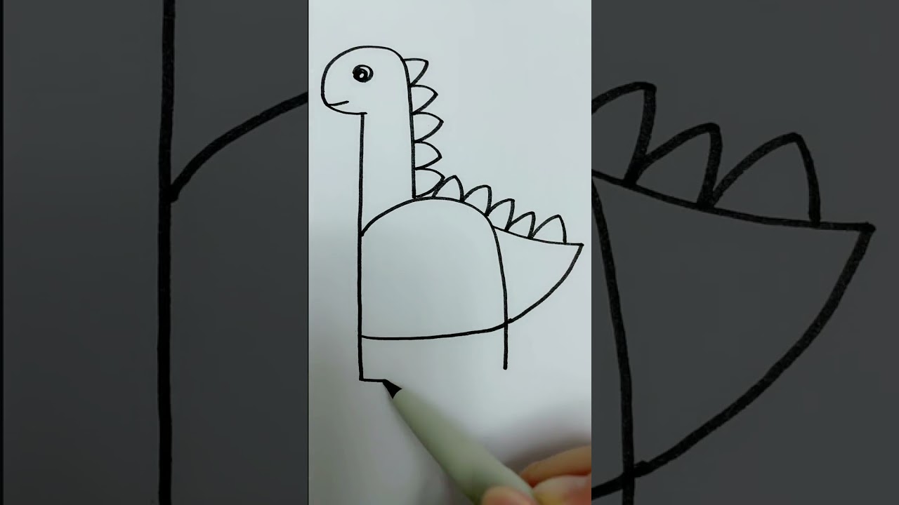 Easy Way to Draw Picture of Dinosaur